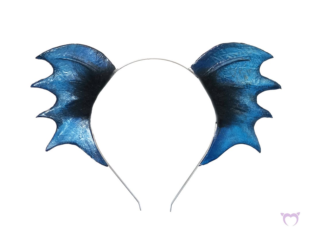 Bat Ears, Blue Ears, Headband Ears, Blue Bat Ears, Halloween Headband ...