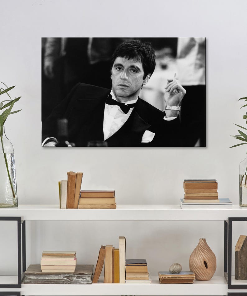 Scarface Movie Poster: Al Pacino Black & White Canvas Print - Etsy