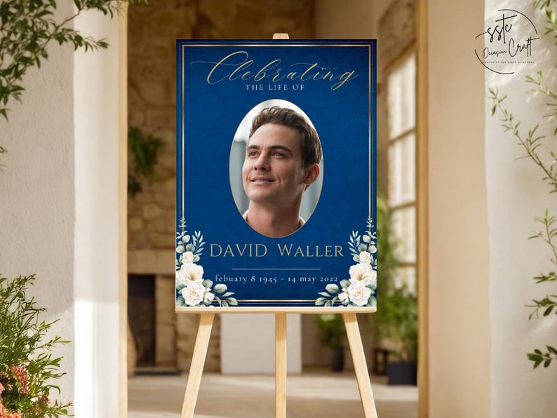 Editable Memorial Welcome Sign Template | Funeral Service Poster ...