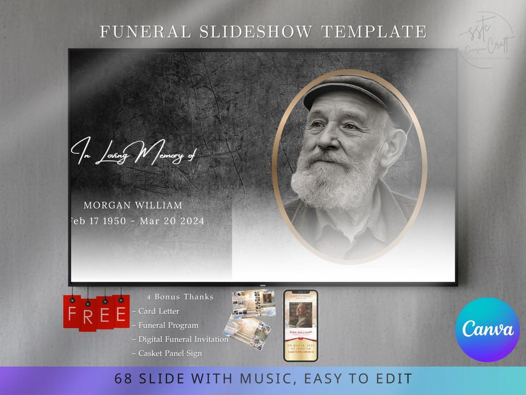 Editable Funeral Tribute Slideshow | in Loving Memory Video Template ...