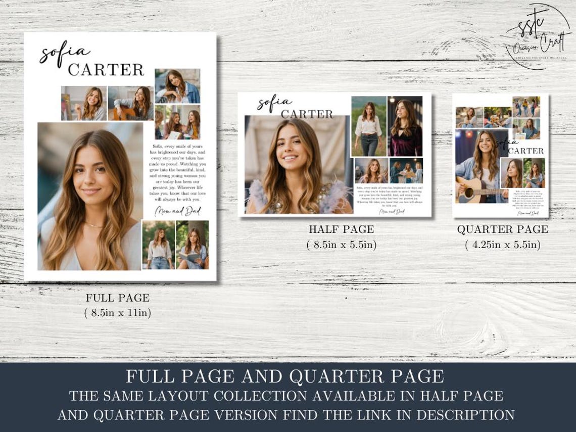 Senior Yearbook Ad Template | Half Page Graduation Ad Classic White ...