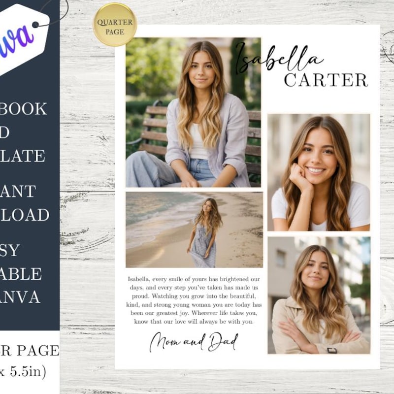 Yearbook Ad Quarter Page - Etsy