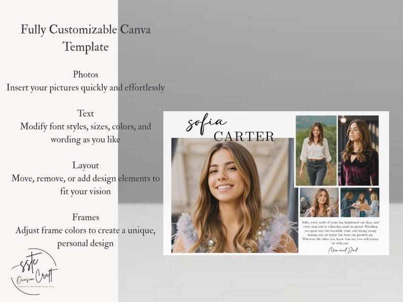 Senior Yearbook Ad Template | Half Page Graduation Ad Classic White ...