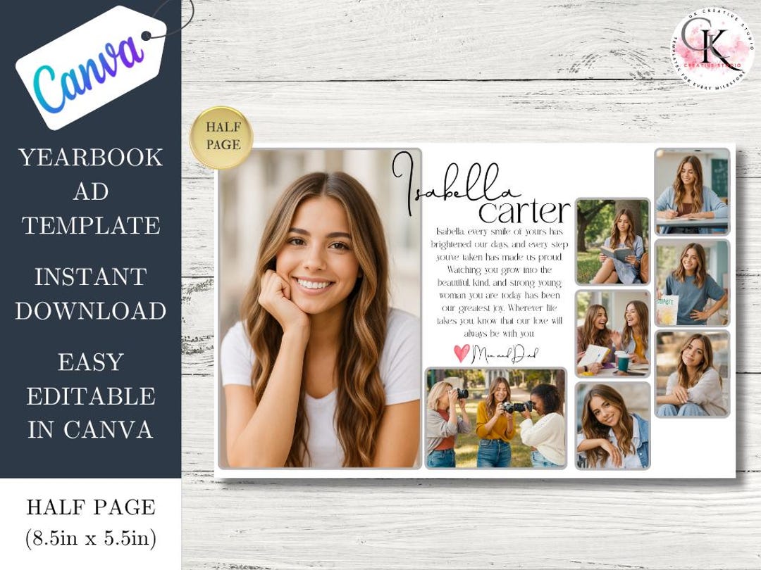 Modern Grid Senior Yearbook Ad | Full Page Graduation Tribute for ...