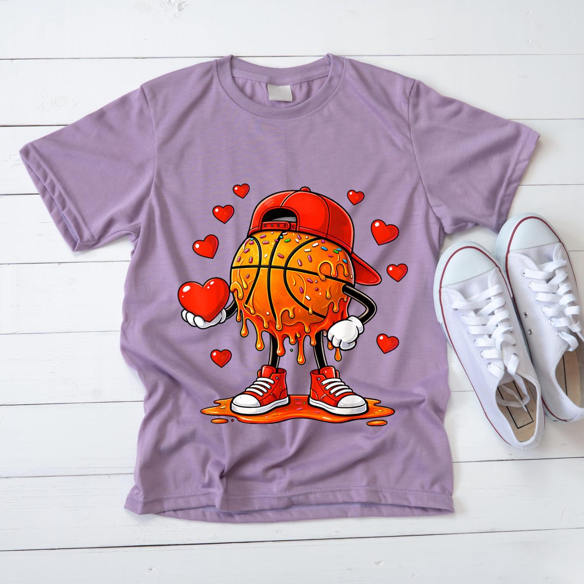 Valentine Basketball Heart Drip PNG, Sports Love Sublimation Design ...