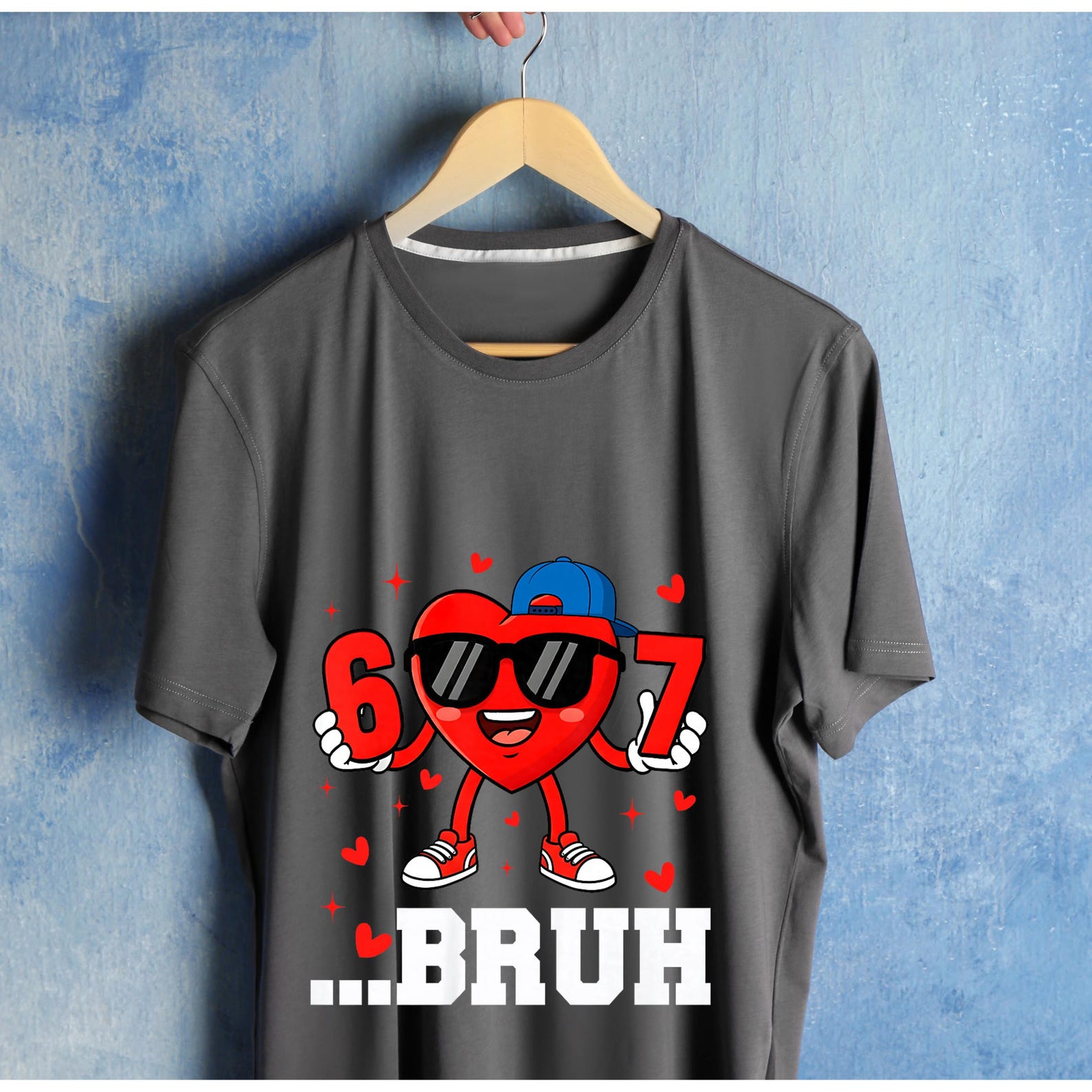 Funny 67 Bruh Valentine PNG, Six Seven Meme Heart Sublimation Design ...