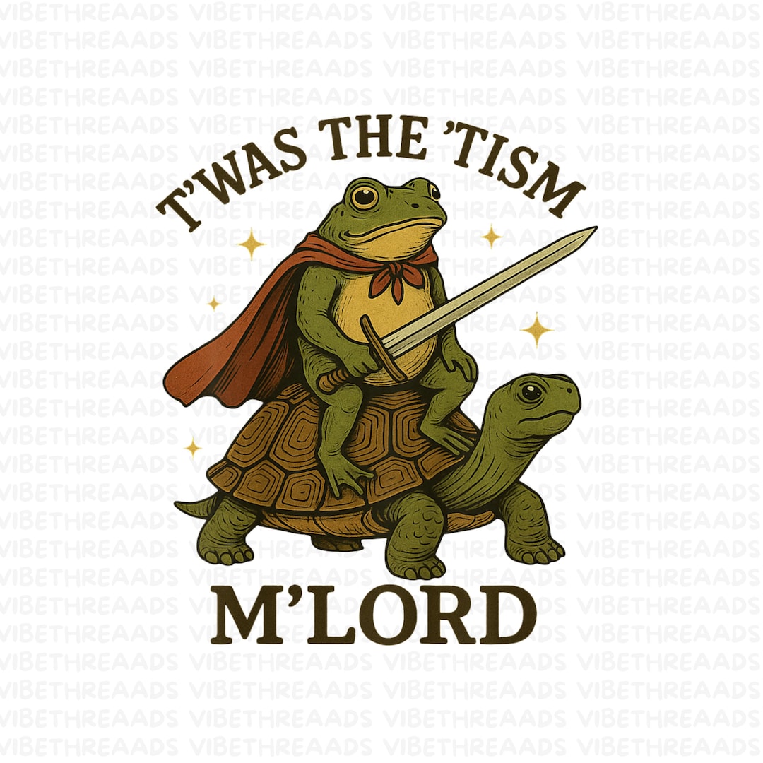 Funny Vintage Frog Riding Turtle PNG | Autism Humor Graphic (digital ...