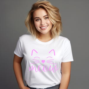 Meow Cute Cat Face PNG, Funny Quote for Cat Fans, Cat Lover Sublimation ...