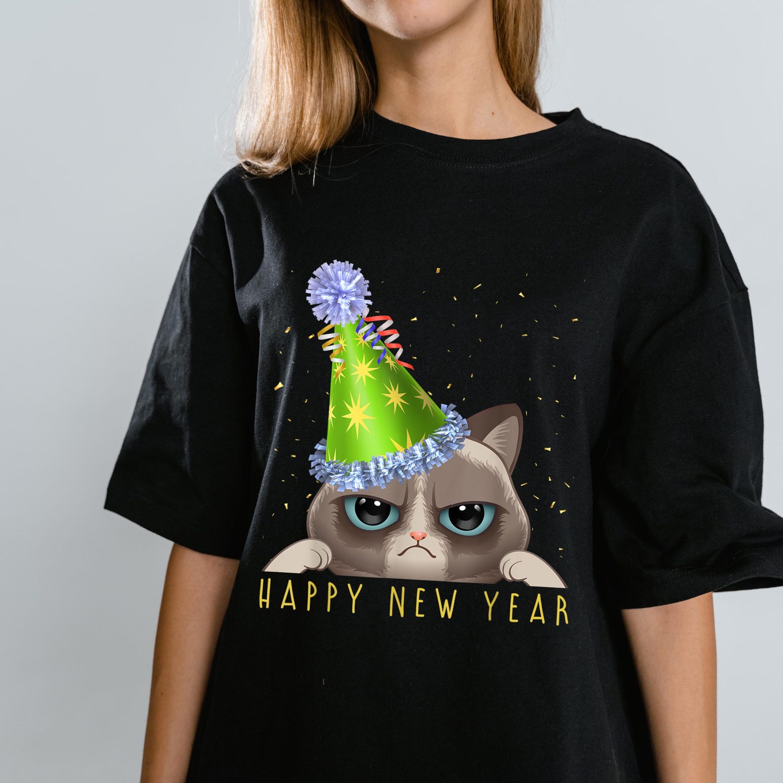 Happy New Year 2026 Cat PNG, Funny NYE Party Hat Clipart, New Years Eve ...