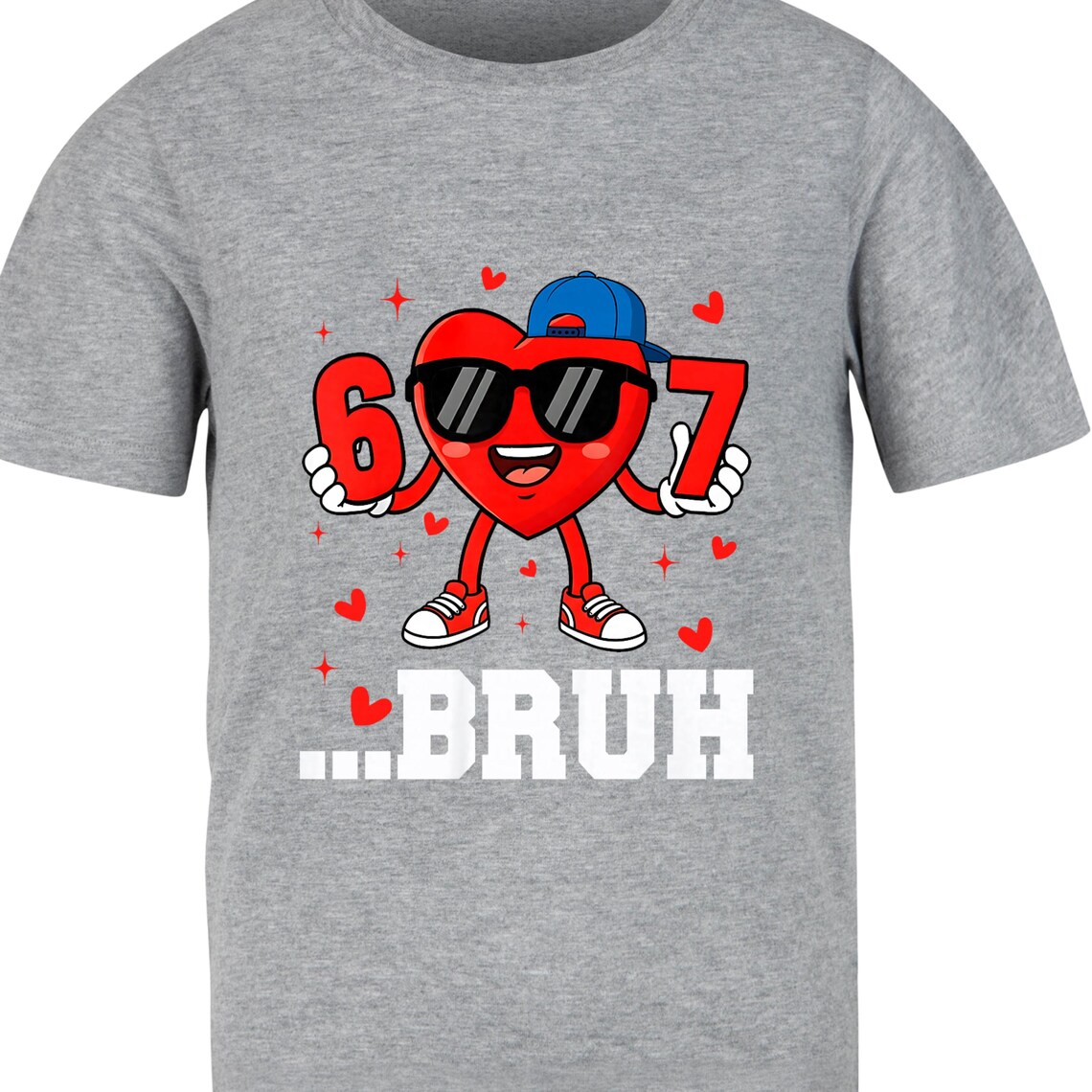 Funny 67 Bruh Valentine PNG, Six Seven Meme Heart Sublimation Design ...