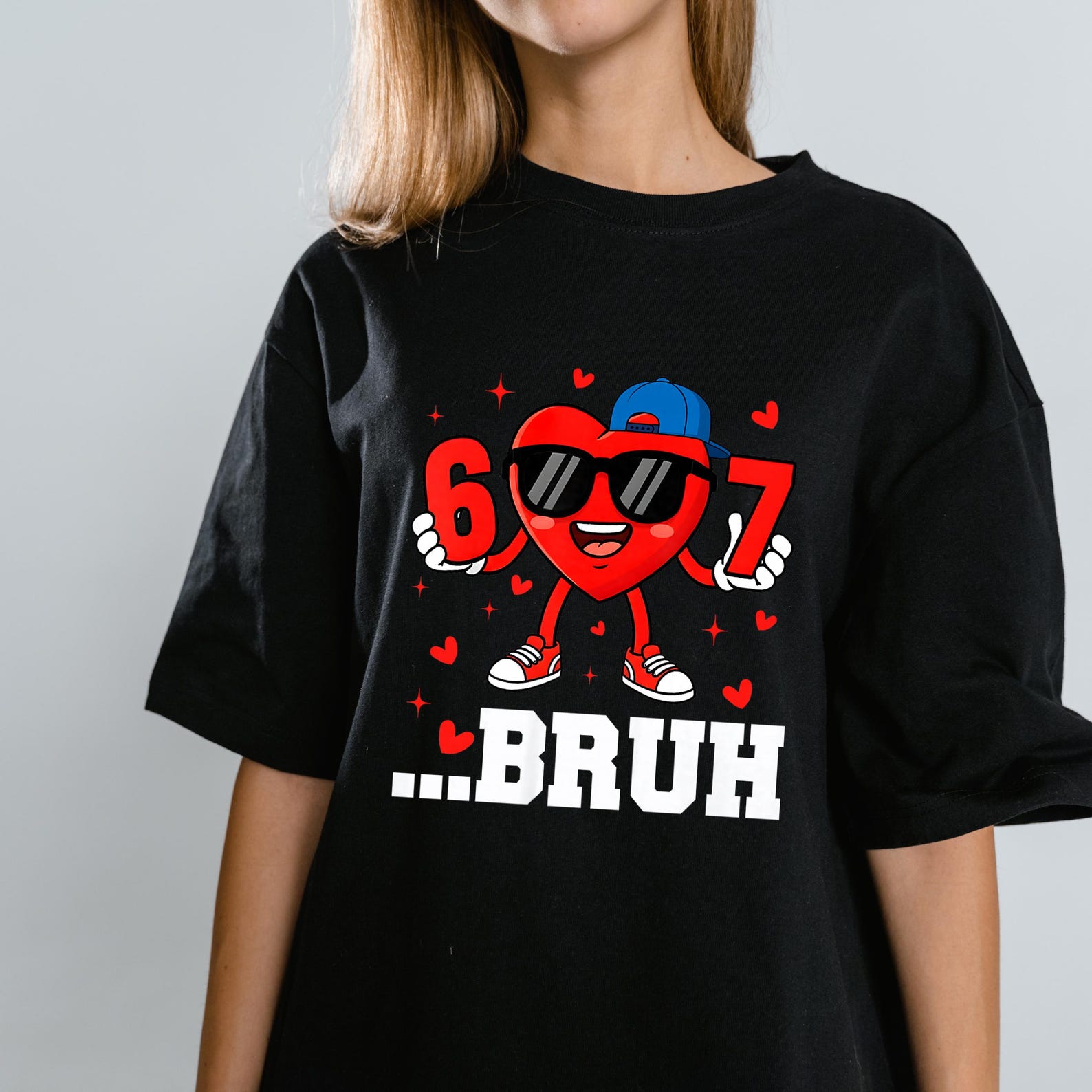 Funny 67 Bruh Valentine PNG, Six Seven Meme Heart Sublimation Design ...
