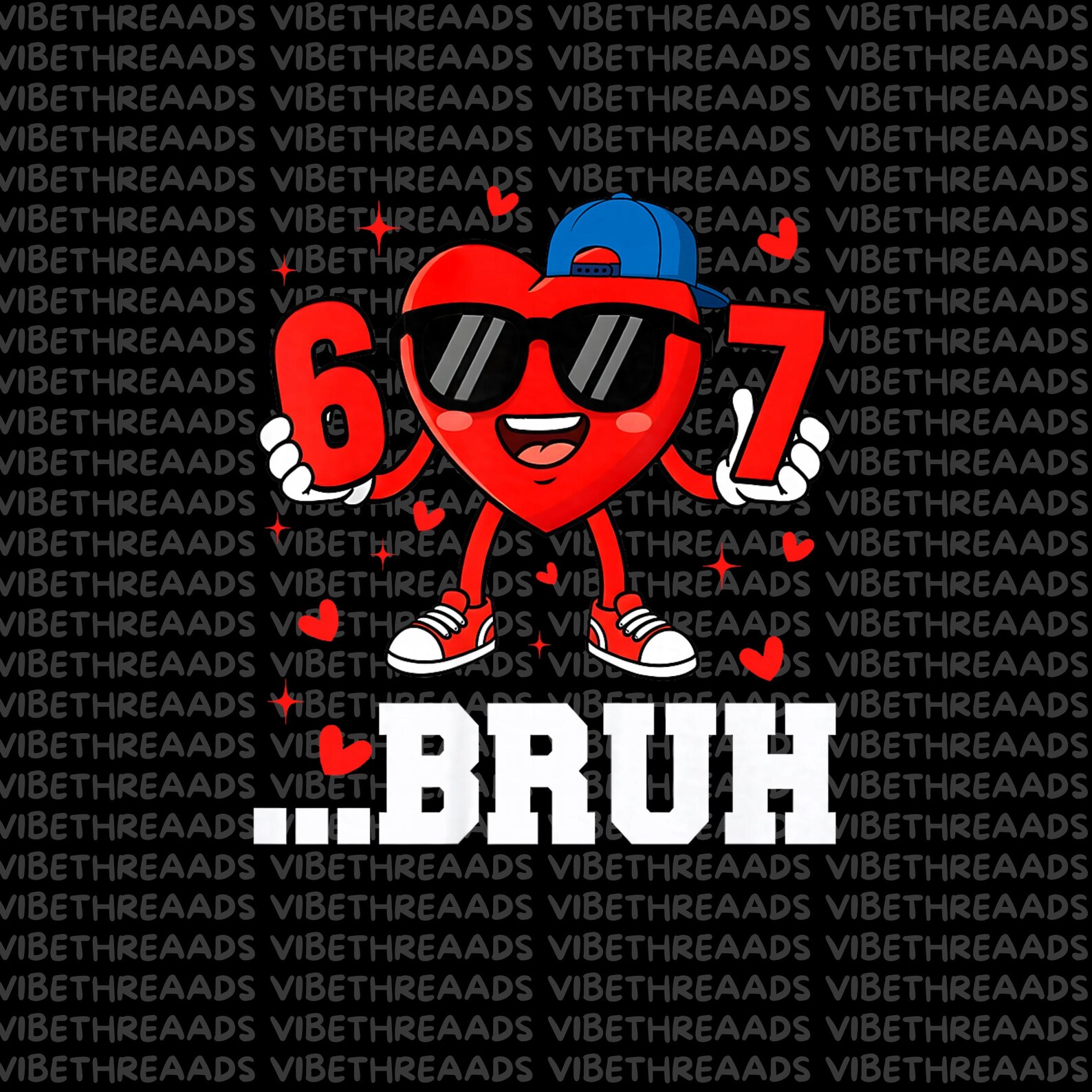 Funny 67 Bruh Valentine PNG, Six Seven Meme Heart Sublimation Design ...
