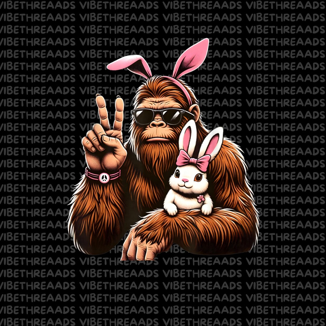 Bigfoot Bunny PNG, Funny Easter Sasquatch Design, Easter Day Bigfoot ...