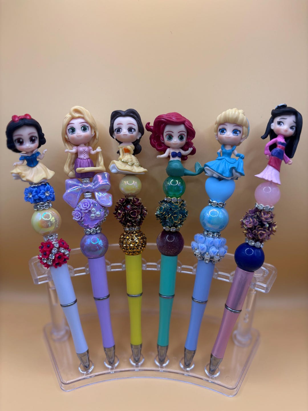 Stationary Disney Princess Pen Toppers Beaded Pens! - Etsy