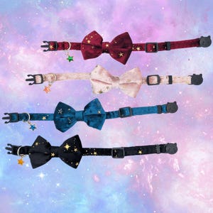 Red Velvet Star Cat Collar – Breakaway Bowtie With Star Charm - Etsy