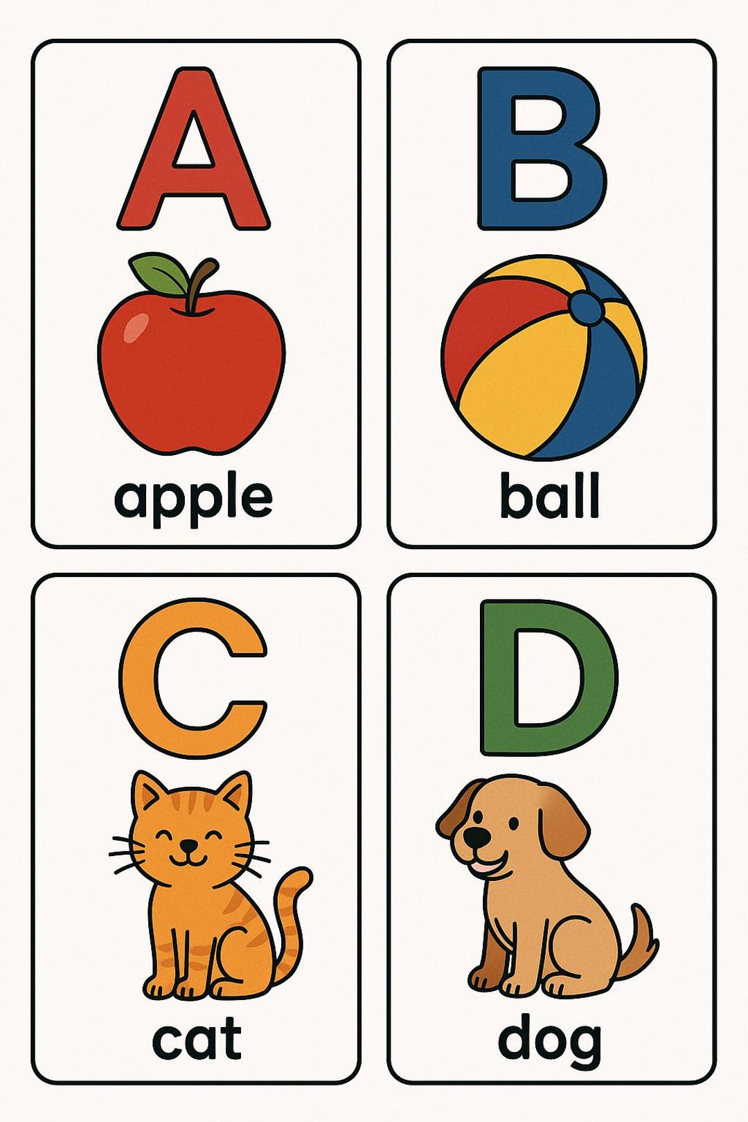 Alphabet Flashcards A-Z: Colorful ABC Learning Cards (printable PDF ...