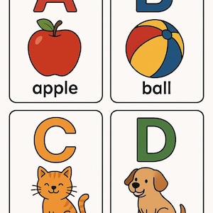 Alphabet Flashcards A-Z: Colorful ABC Learning Cards (printable PDF ...