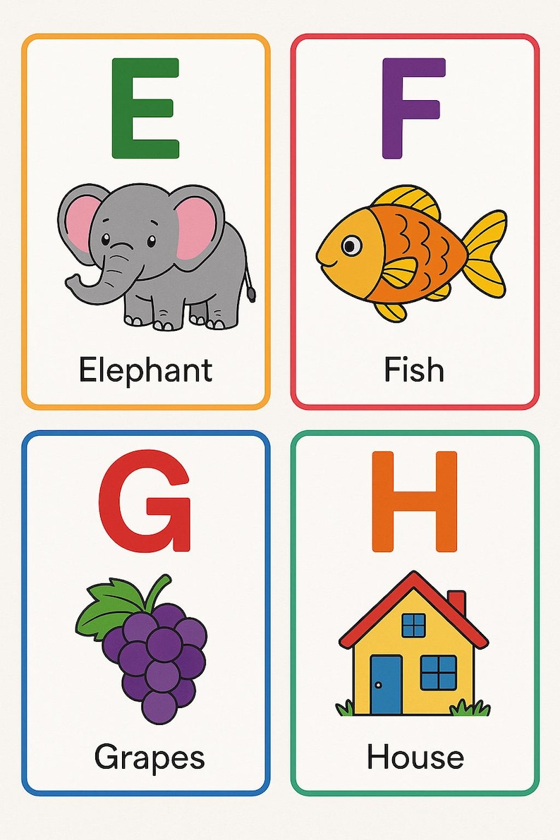 Alphabet Flashcards A-Z: Colorful ABC Learning Cards (printable PDF ...