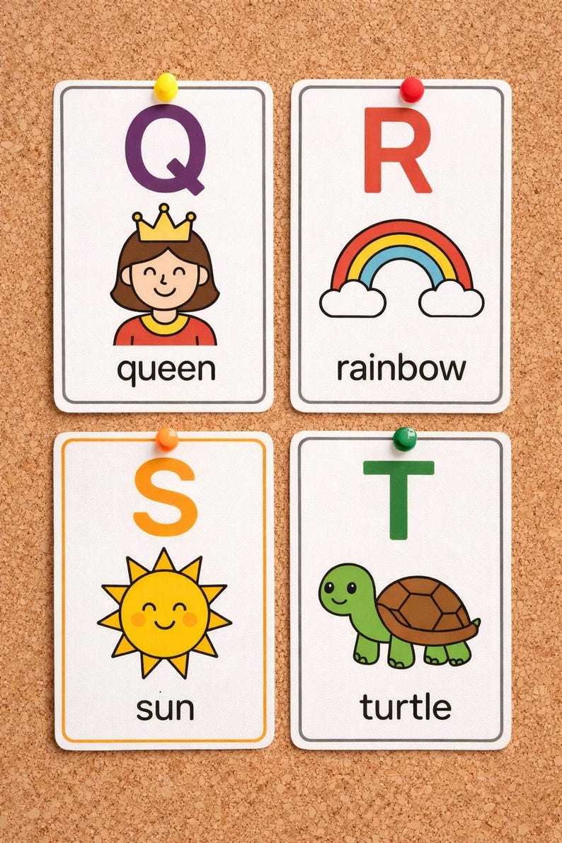 Alphabet Flashcards A-Z: Colorful ABC Learning Cards (printable PDF ...