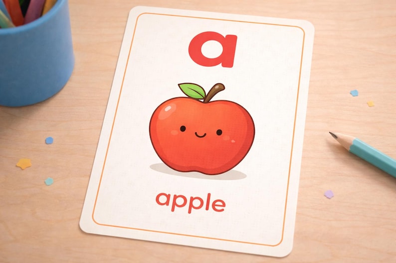 Large A-Z Alphabet Flashcards | Full Page Printable Learning Cards for ...