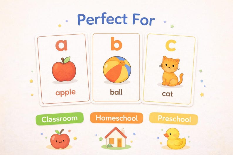 Large A-Z Alphabet Flashcards | Full Page Printable Learning Cards for ...