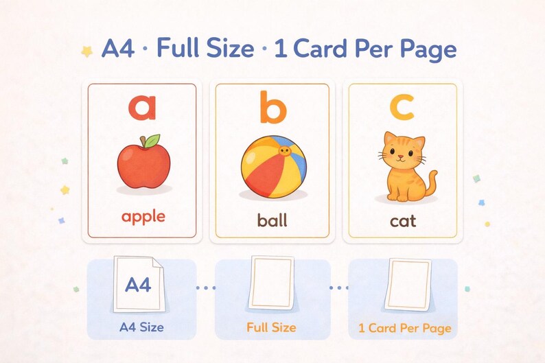 Large A-Z Alphabet Flashcards | Full Page Printable Learning Cards for ...