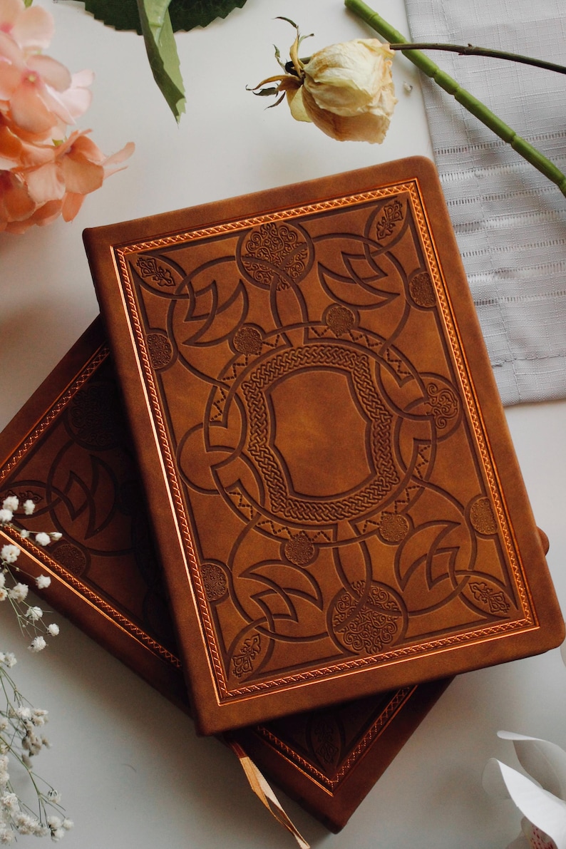 Hardcover Journal, Lined Notebook With Gilded Edges, 320 Pages, Brown ...