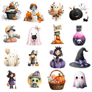 Cute Halloween Clipart Bundle, Cute Funny Ghost, Cute Halloween Ghost ...