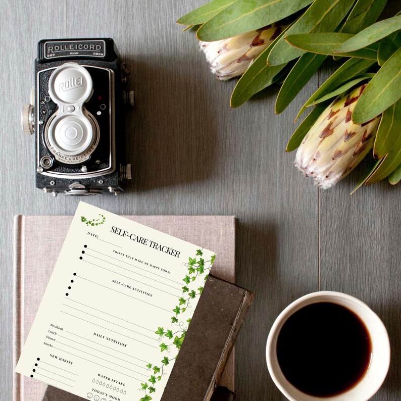 Self-care Tracker Printable PDF – Daily Wellness Journal, Mental Health ...