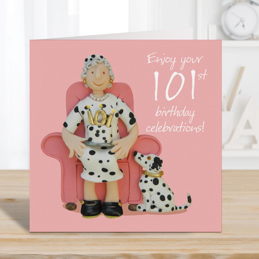 101st Birthday Card for Her - Designed by Erica Sturla - 15cm Square ...