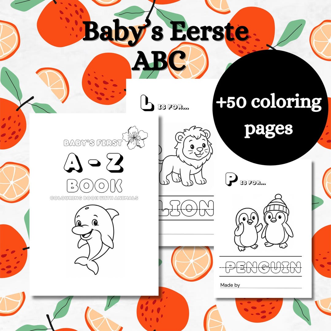 Baby’s Eerste ABC Kleurboek | 50+ Printbare Kleurplaten | Alfabet ...