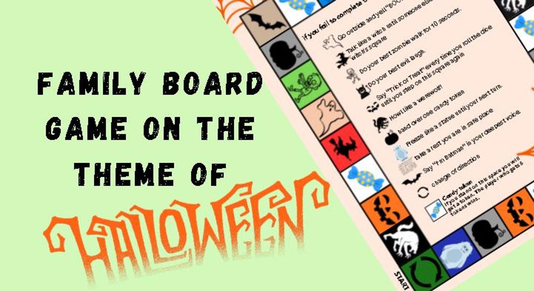 Halloween Family Board Game – Printable PDF - Etsy UK