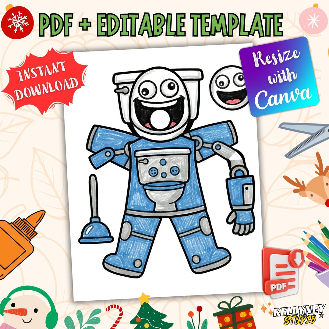 Disguise a Gingerbread Skibidi Toilet Printable, Funny Christmas Craft ...
