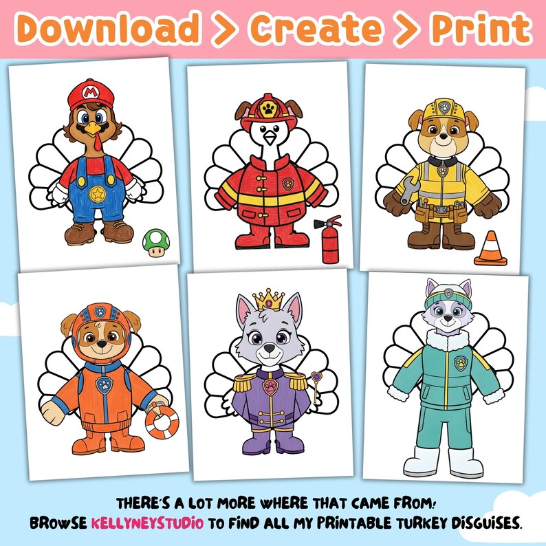Disguise a Turkey Project Kit | K-pop Princess Printable | Kids ...