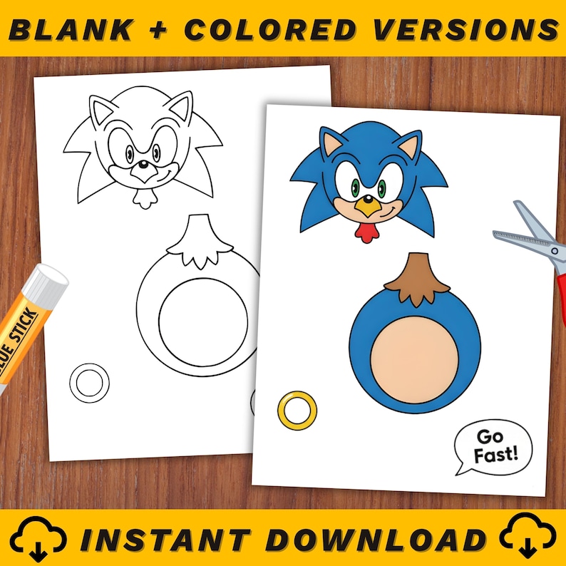 Sonic Turkey Disguise Printable, Kids Thanksgiving Craft, Fun Cut ...