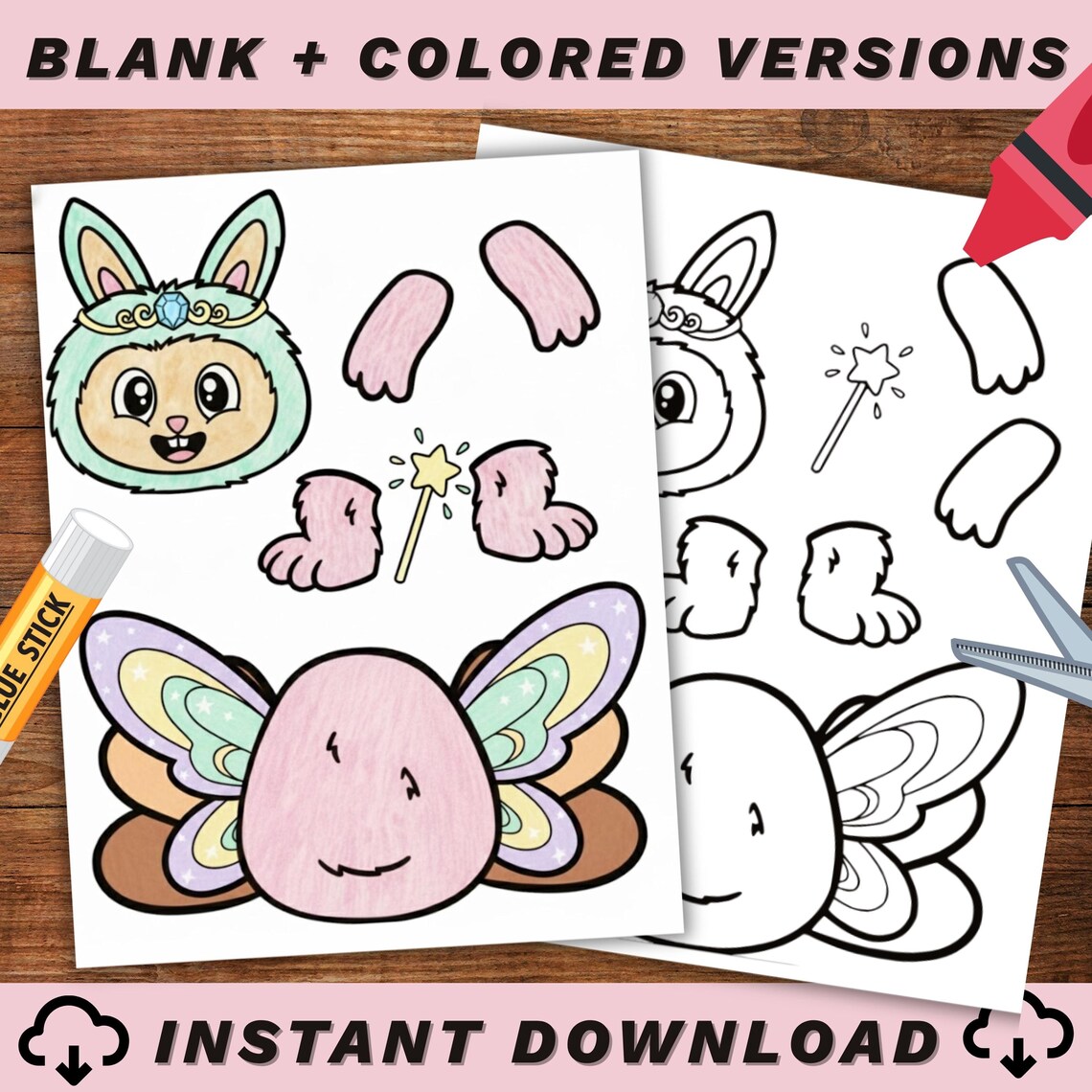 Labubu Fairy Turkey Disguise Printable Craft, Cute Turkey Costume PDF ...