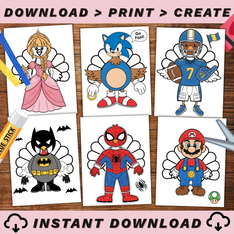 Princess Turkey Disguise Craft, Blue Dress Thanksgiving Activity ...