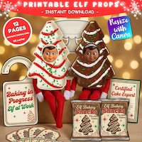 Printable Elf Let's Take an Elfie Props, Christmas Elf Selfie Scene ...
