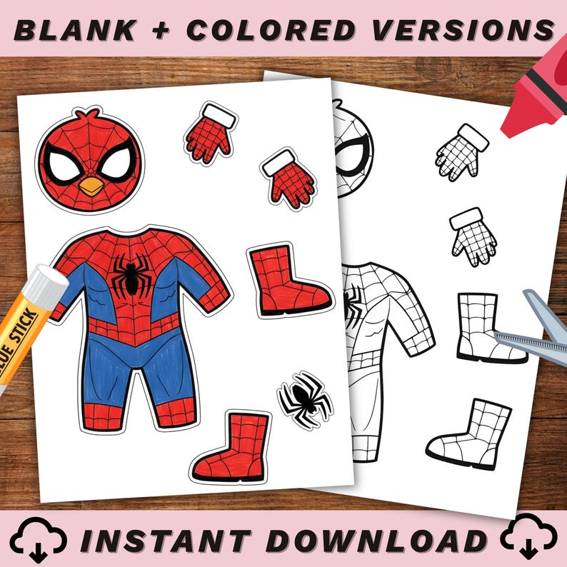 4 in 1 Spider Turkey Disguise Printable, Superhero Thanksgiving Craft ...