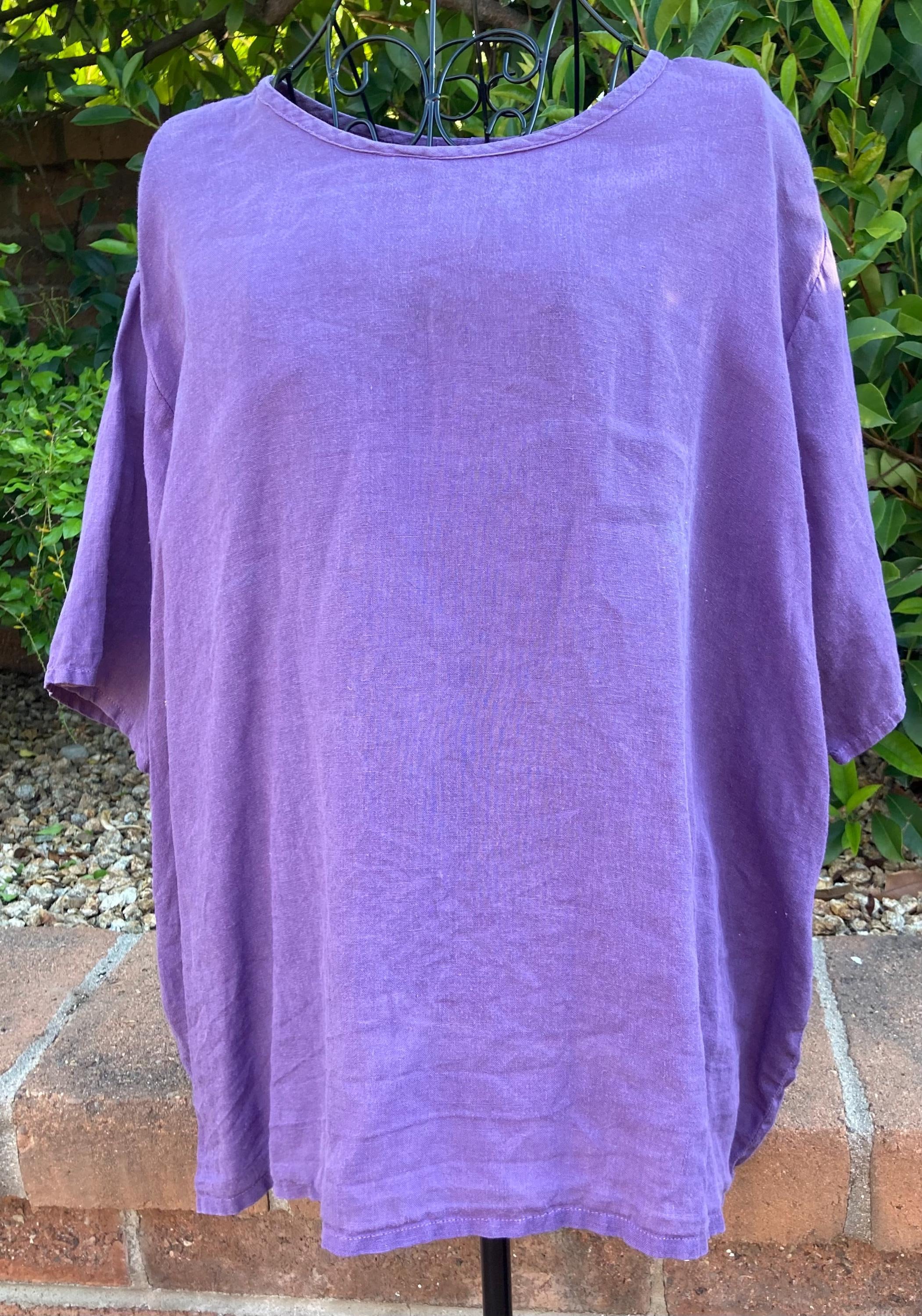 Vintage FLAX by Jeanne Engelhart Tee Shirt Style Top in Purple Pure ...