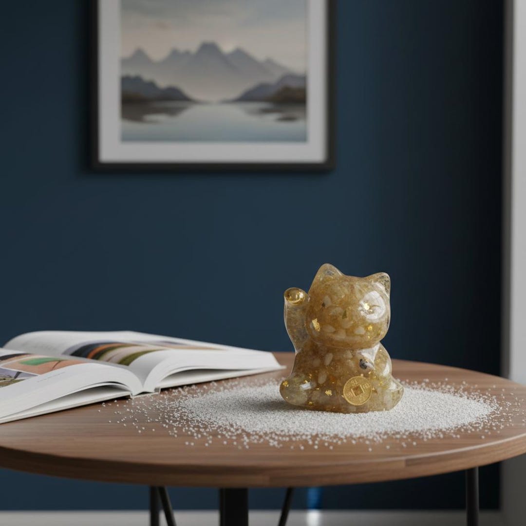 Crystal Cat Figurine in Natural Stone for Cat Lovers, Citrine or ...