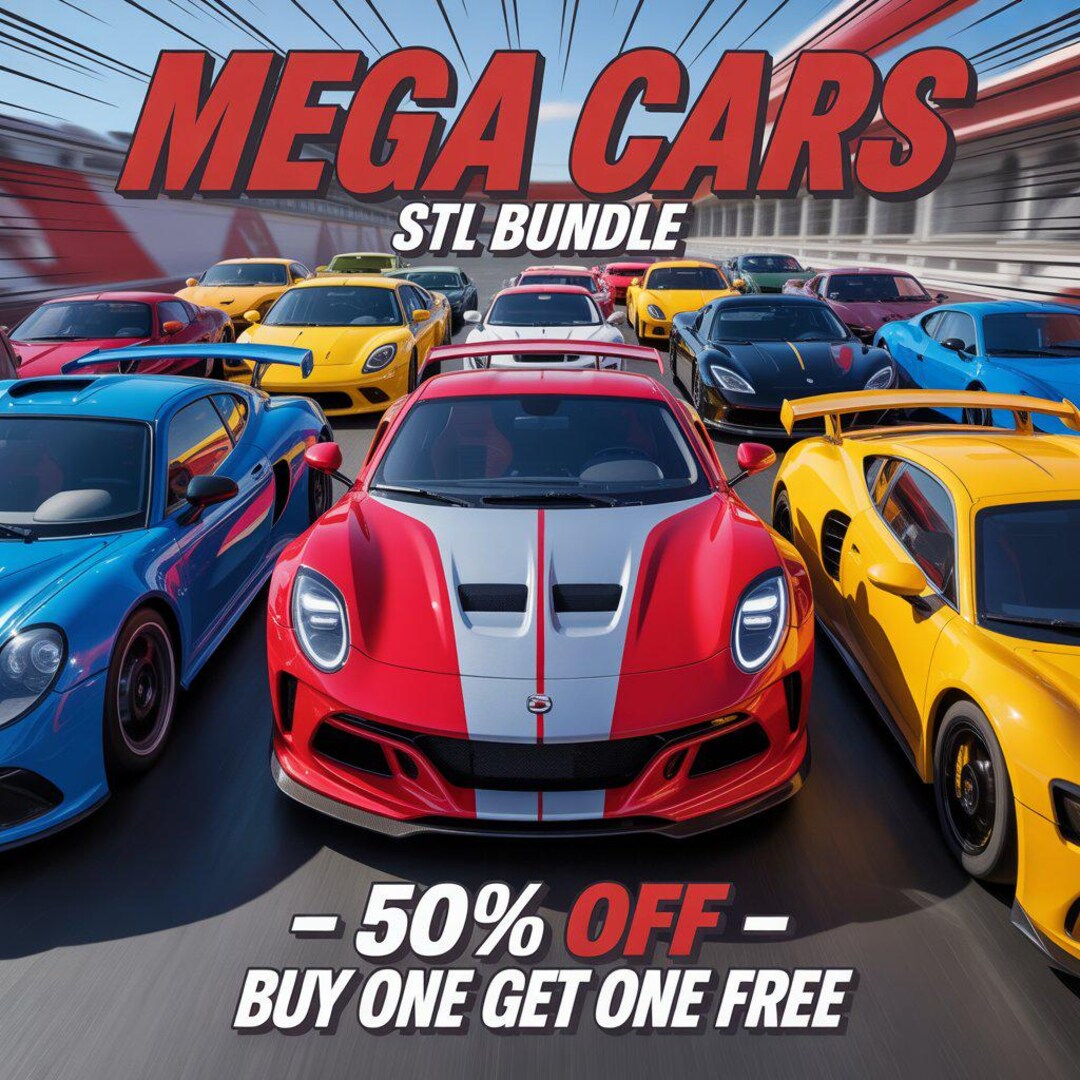 Mega Cars STL Bundle | 100+ Car 3D Models for Printing | Supercars ...