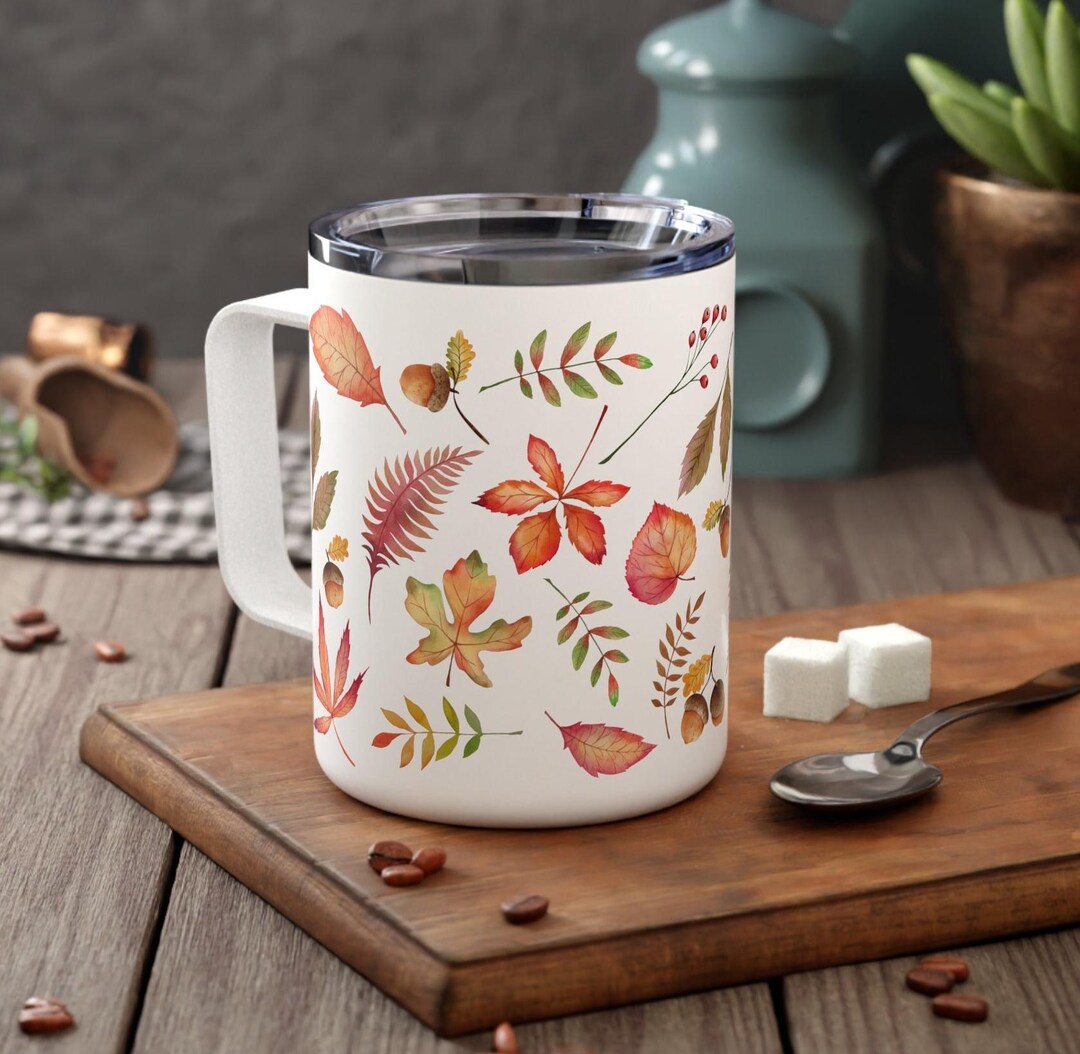 Autumn Leaves Travel Mug for Nature Lover Mug for Hiker Gift Idea Mug ...