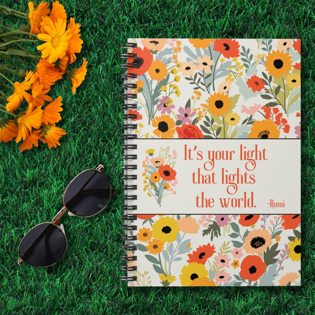 Rumi Quote Notebook for Her Rumi Quote Journal for Her Floral Journal ...