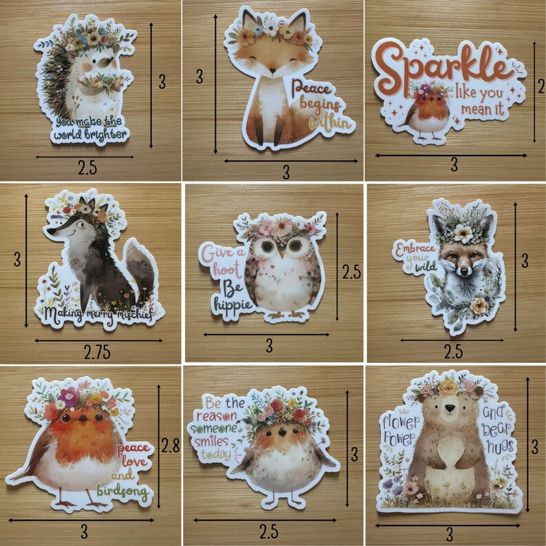 Inspirational Sticker Set Animal Lover Gift Idea for Nature Enthusiast ...