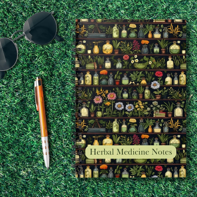 Spiral Notebook for Herbalist Journal for Naturalist Notebook for Herbal Medicine Recipe Book ...