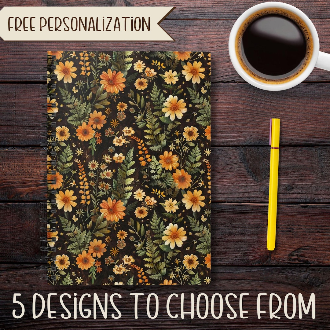 Custom Floral Notebook Wildflower Journal Gift Idea for Her Flower ...