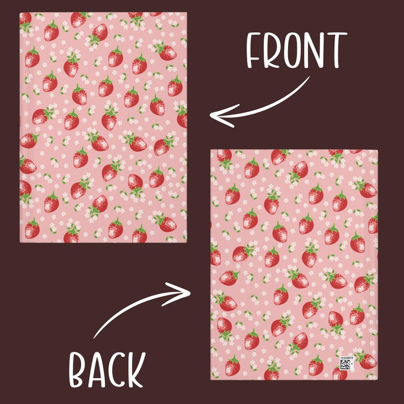 Hardcover Strawberry Journal Pink Strawberry Notebook for Summer ...
