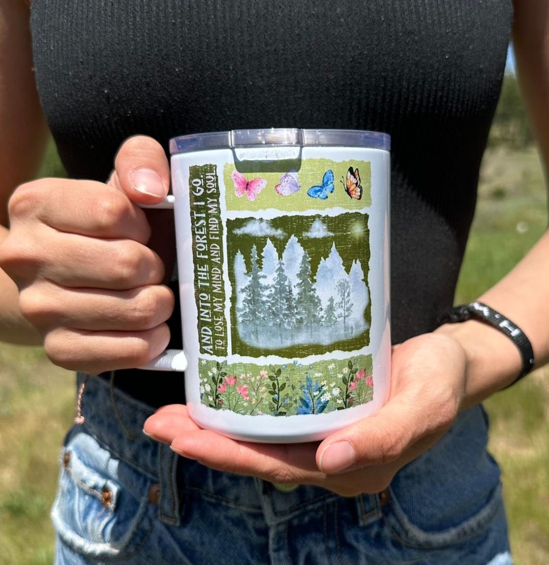 Nature Lover Travel Mug Insulated Coffee Mug Wildflower Travel Mug for ...