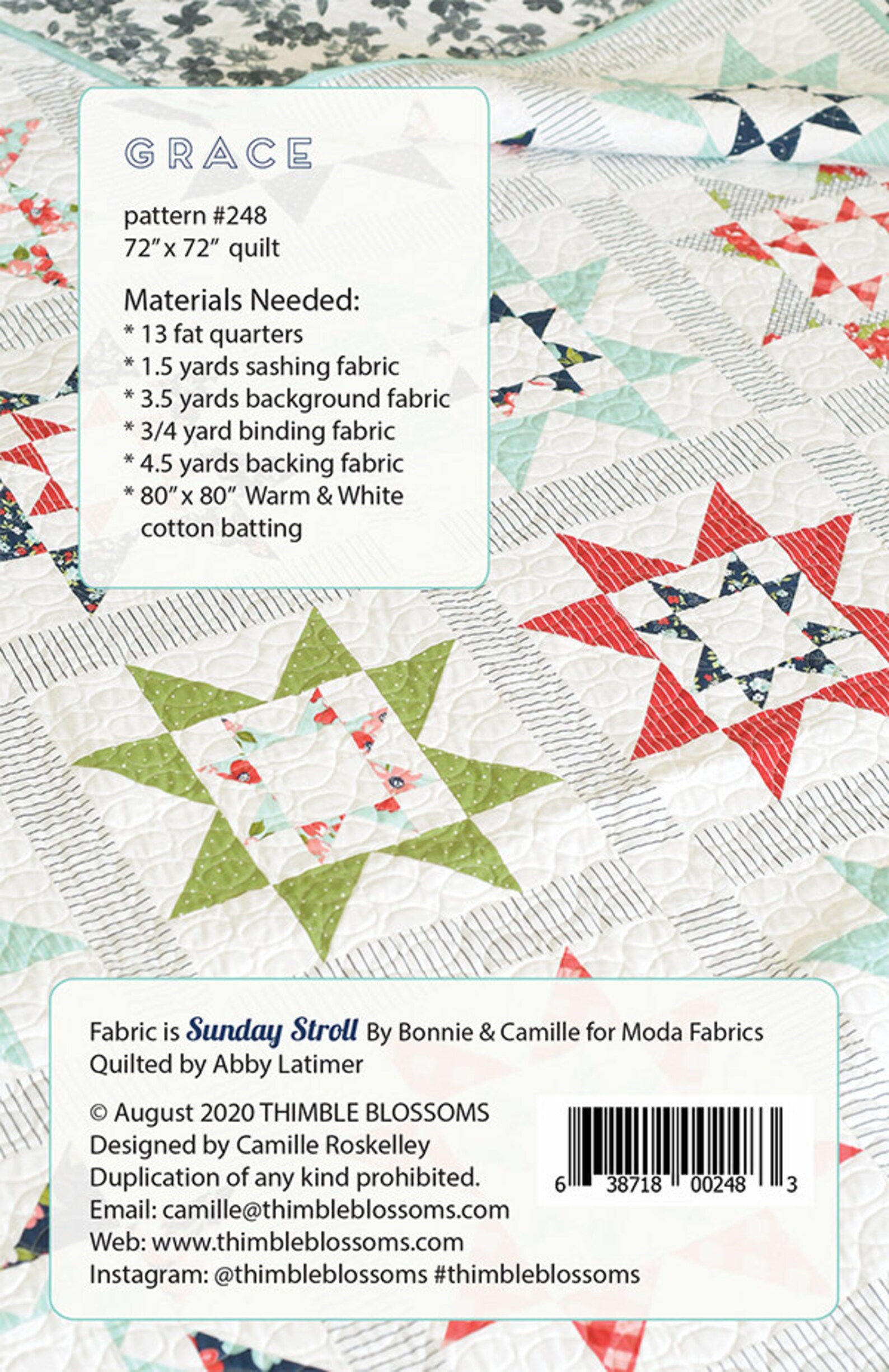 Grace Quilt Pattern TB 248 by Camille Roskelley of Thimble - Etsy